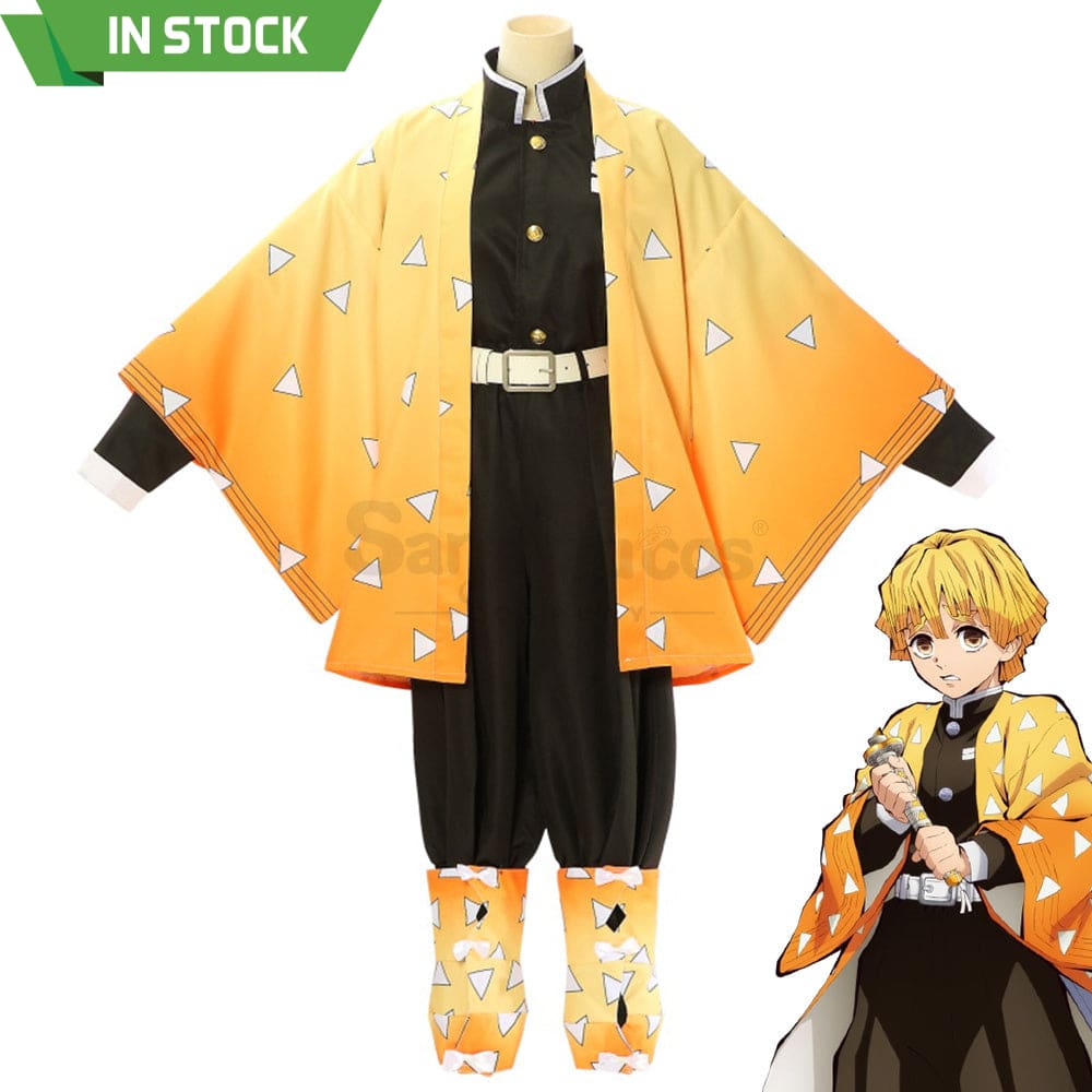 【In Stock】Anime Demon Slayer: Kimetsu no Yaiba Cosplay Zenitsu Agatsum ...